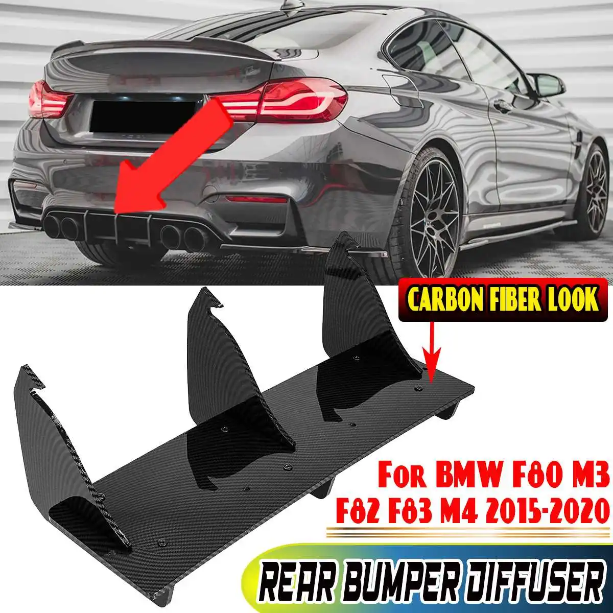 High-Quality-Car-Rear-Bumper-Diffuser-For-BMW-F80-M3-F82-F83-M4-2015 ...