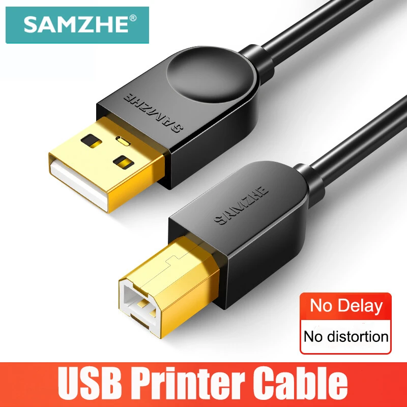 Samzhe Usb2.0 Print Cable Usb 2.0 Type A Male To B Male Sync Data ...