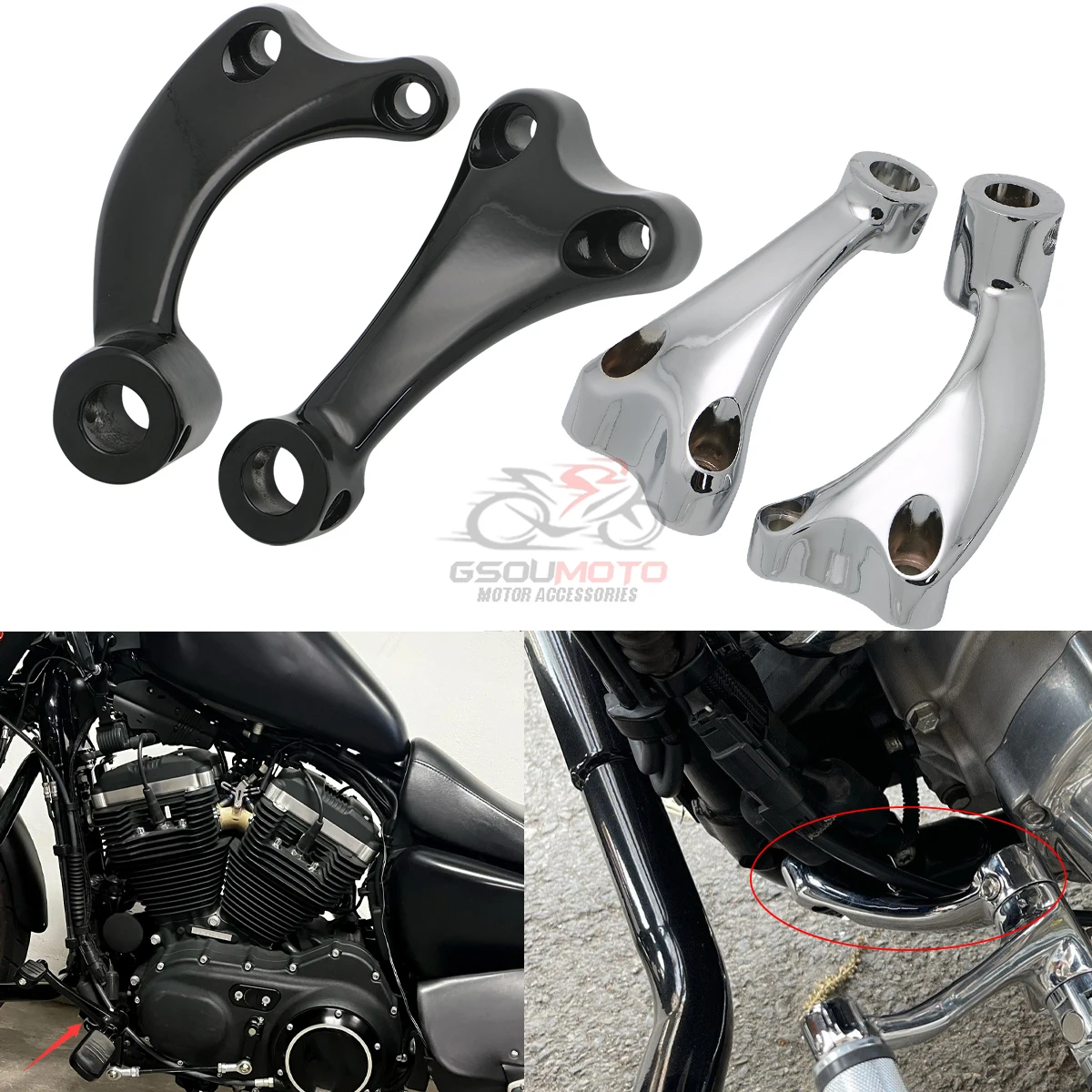 Motorcycle-Forward-Controls-Complete-Kit-Pegs-Linkages-Levers-Left ...