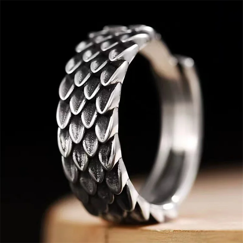 Retro Dragon Scale Ring Men Jewelry Fashion Personality Cool Style ...