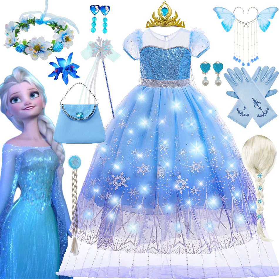 Disney-Fancy-Queen-Frozen-Elsa-Anna-Costume-Girls-Princess-Dress ...