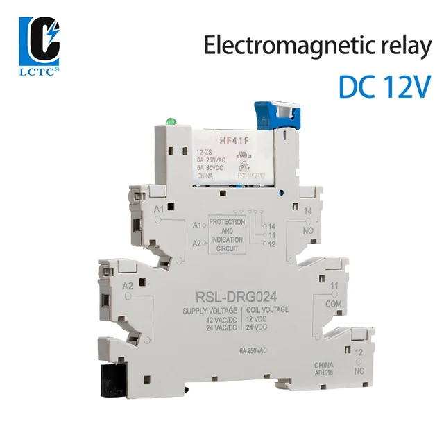 Ultra-thin Intermediate 24VDC Relay HF41F-24-ZS Thin Chip Terminal ...
