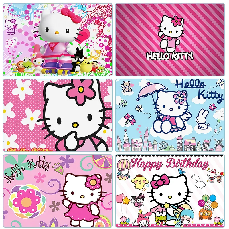 Hello-Kitty-Theme-Background-Photography-Cartoon-Backdrop-Birthday ...