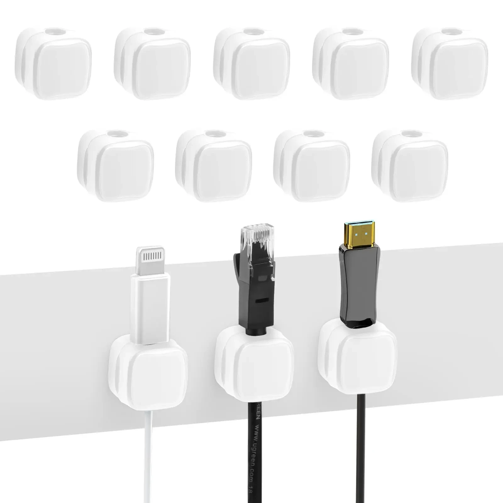 3-6Pcs-Set-Magnetic-Cable-Clips-Smooth-Adjustable-Cord-Holder-Under ...