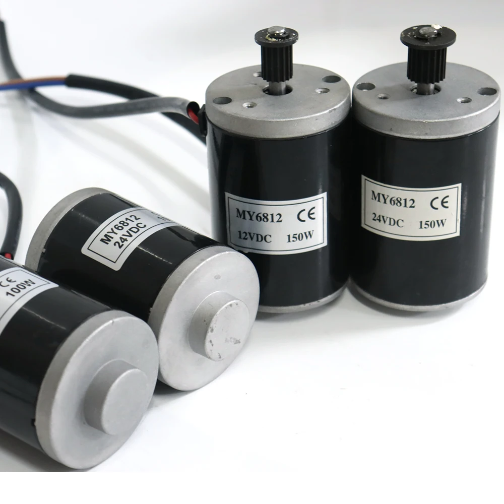 MY6812-150W-120w-100W-DC-12V-24V-High-Speed-Motor-Brush-Motor-With-Belt ...