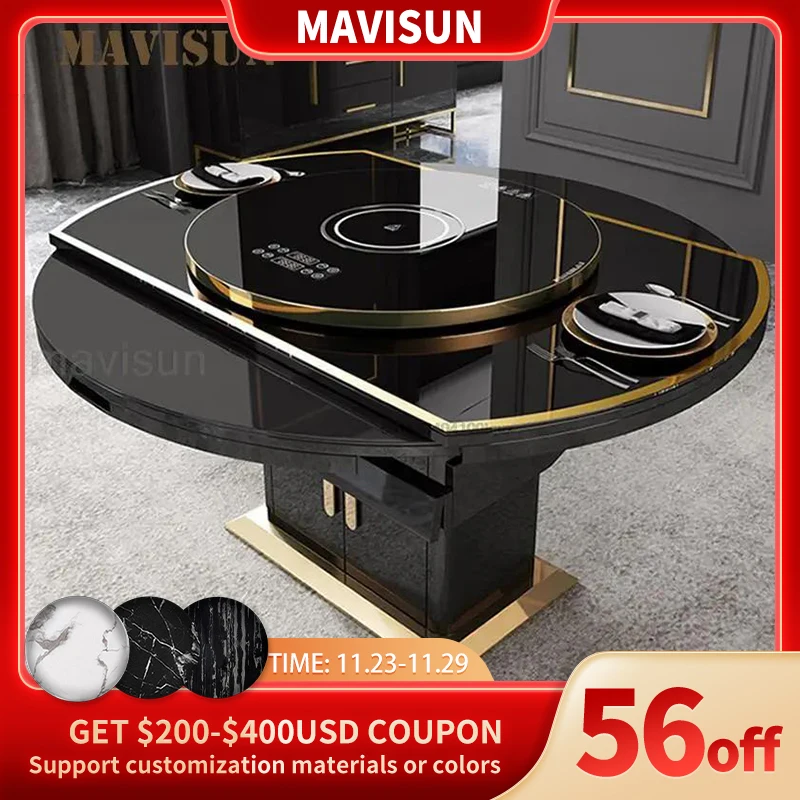 Light-Luxury-Unfolded-Rectangle-Dining-Room-Tables-With-Induction ...