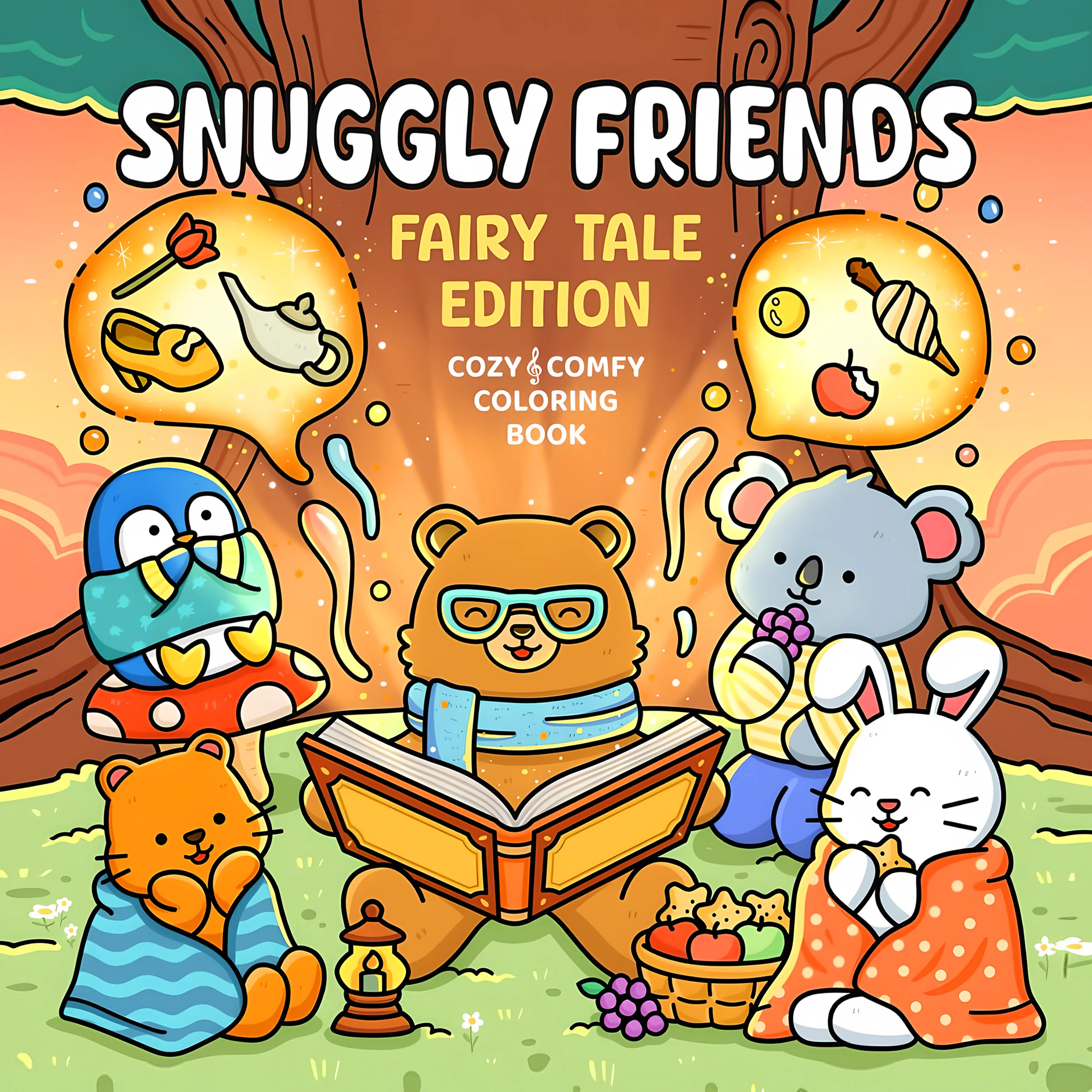 SNUGGLY FRIENDS Bold-easy Patterns Coloring Book for Adults Cute ...