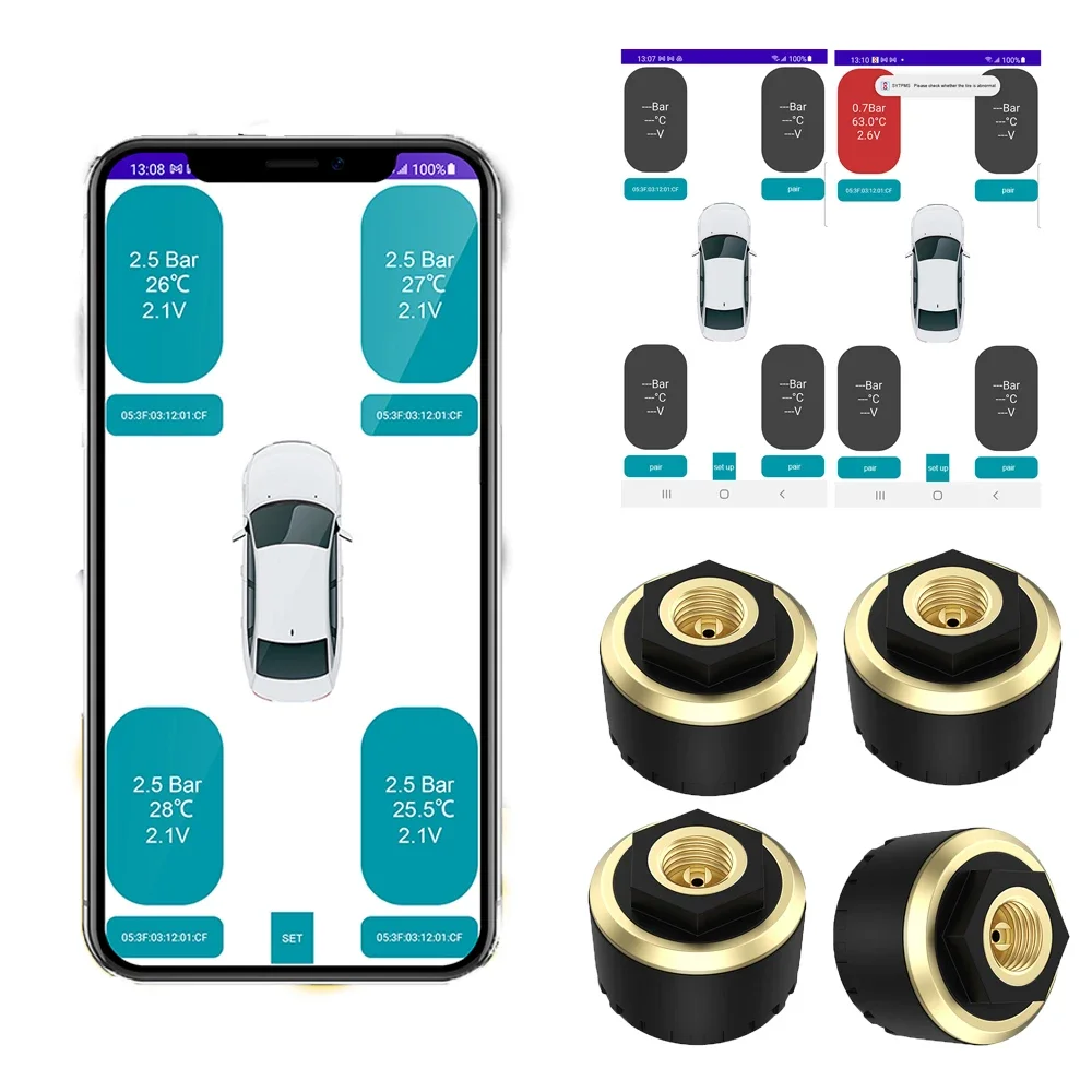 Car-TPMS-Tire-Pressure-Monitoring-System-Bluetooth-5-0-Mobile-Phone ...