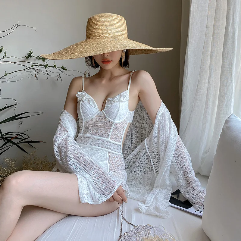 Women S Sexy Lace Hollow Out Sexy Sling Perspective Lingerie One Piece