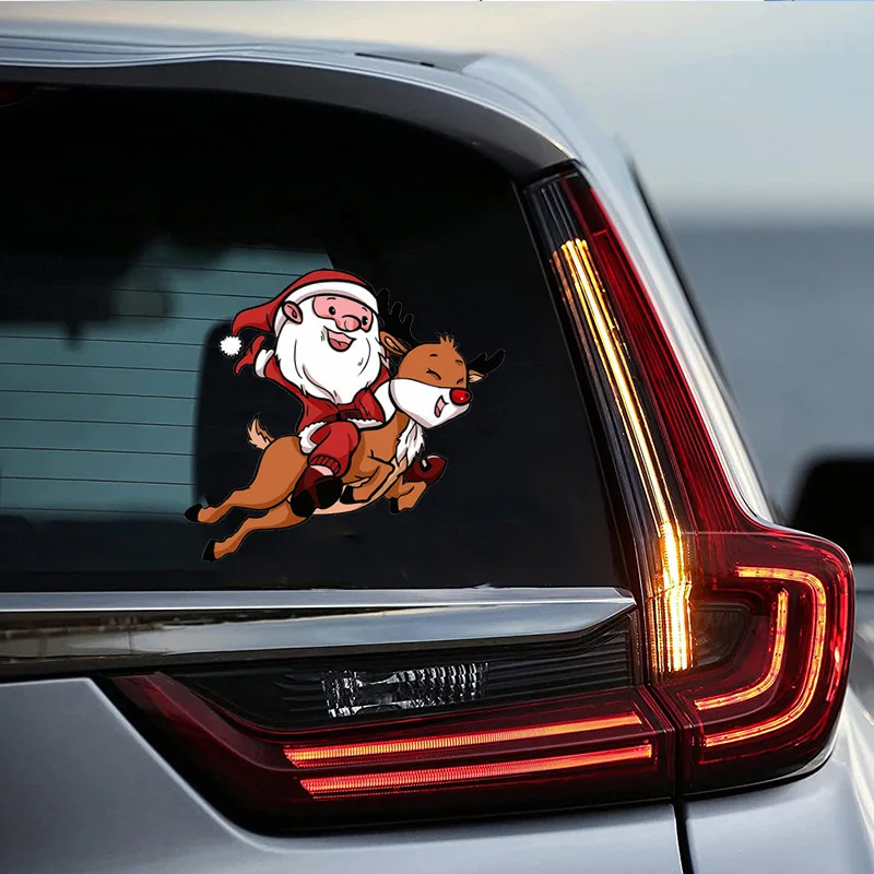 Santa-Claus-Moose-Cartoon-Stickers-Decorate-The-Body-Window-And-Rear ...
