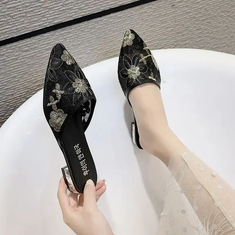 Outside-Women-s-Slippers-and-Ladies-Sandals-Flat-Black-Home-Mules ...