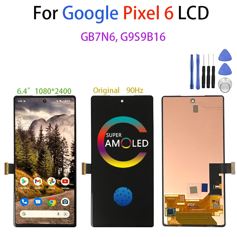 Original AMOLED For Google Pixel6 Pixel 6 GB7N6 G9S9B16 Pantalla Lcd Display Screen Touch ...