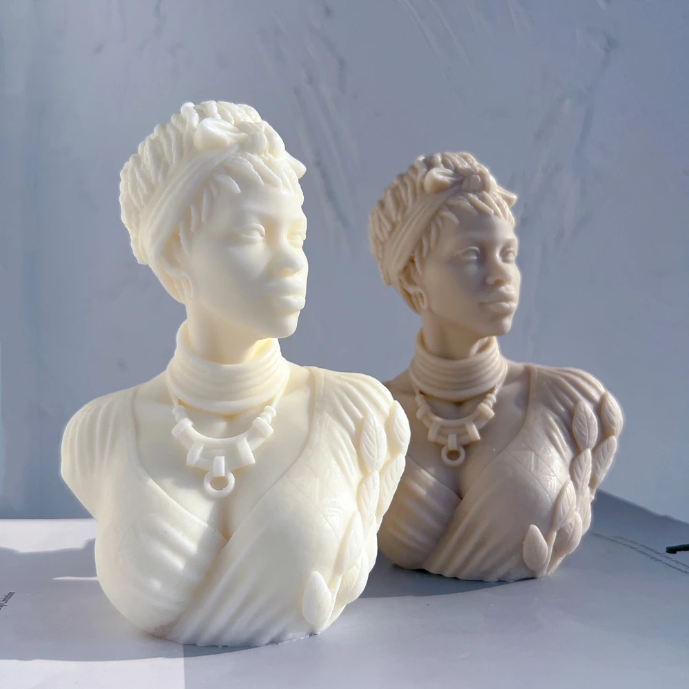 Afro-Women-Candle-Mold-African-Female-Goddess-Bust-Silicone-Molds ...