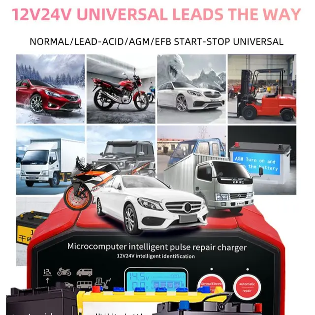 High Power 400W 12V-24V Battery Charger 30A Automatic Intelligent Start ...