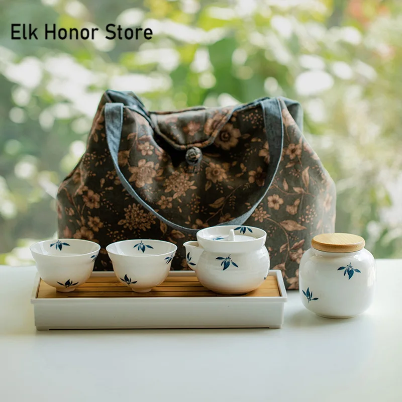 Pure-Hand-painted-Butterfly-Orchid-Tea-Set-Kit-Antique-1-Pot-2-Cups ...