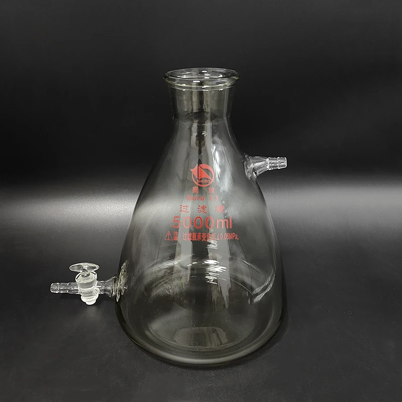 SHUBO-Filtering-flask-with-upper-and-bottom-side-tube-Lower-glass-valve ...