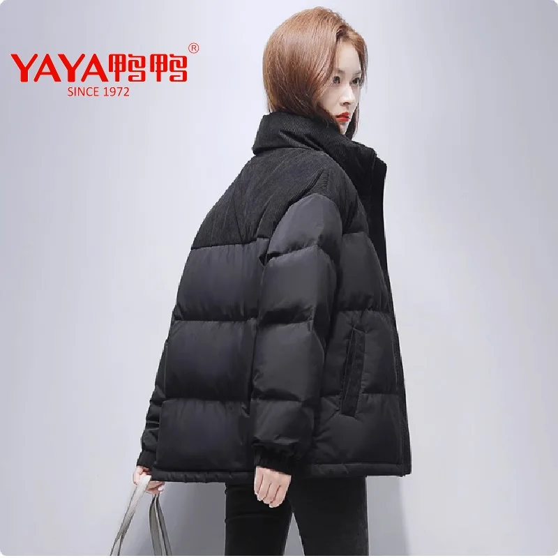 YAYA-2024-Winter-Women-Stand-Collar-Puffy-Coat-Loose-Style-90-Short ...
