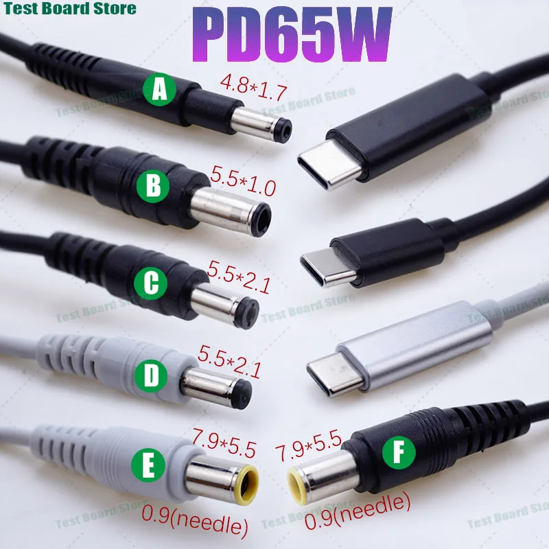 1Pce-PD65W-USB-C-male-to-DC-power-adapter-converter-PD-charging-cable-7 ...