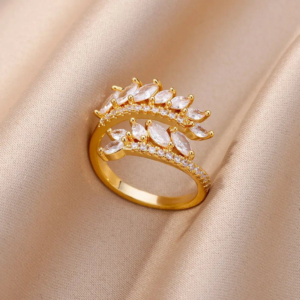Zircon-Leaves-Rings-for-Women-Luxury-Aesthetic-Stainless-Steel-Ring-2024-Trend-Female-Wedding ...