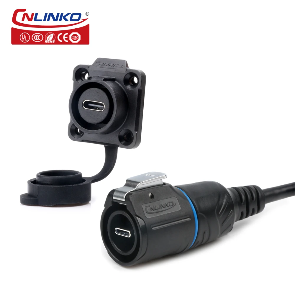 Cnlinko Waterproof Usb Type-c 3.1 Data Snyc Power Connector High Speed ...