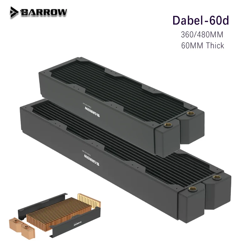 Barrow Dabel 60d,60MM 두께 레드 구리 라디에이터 지원 12cm 팬 물 냉각 도구 CPU 오버 클럭 쿨러 360 ...
