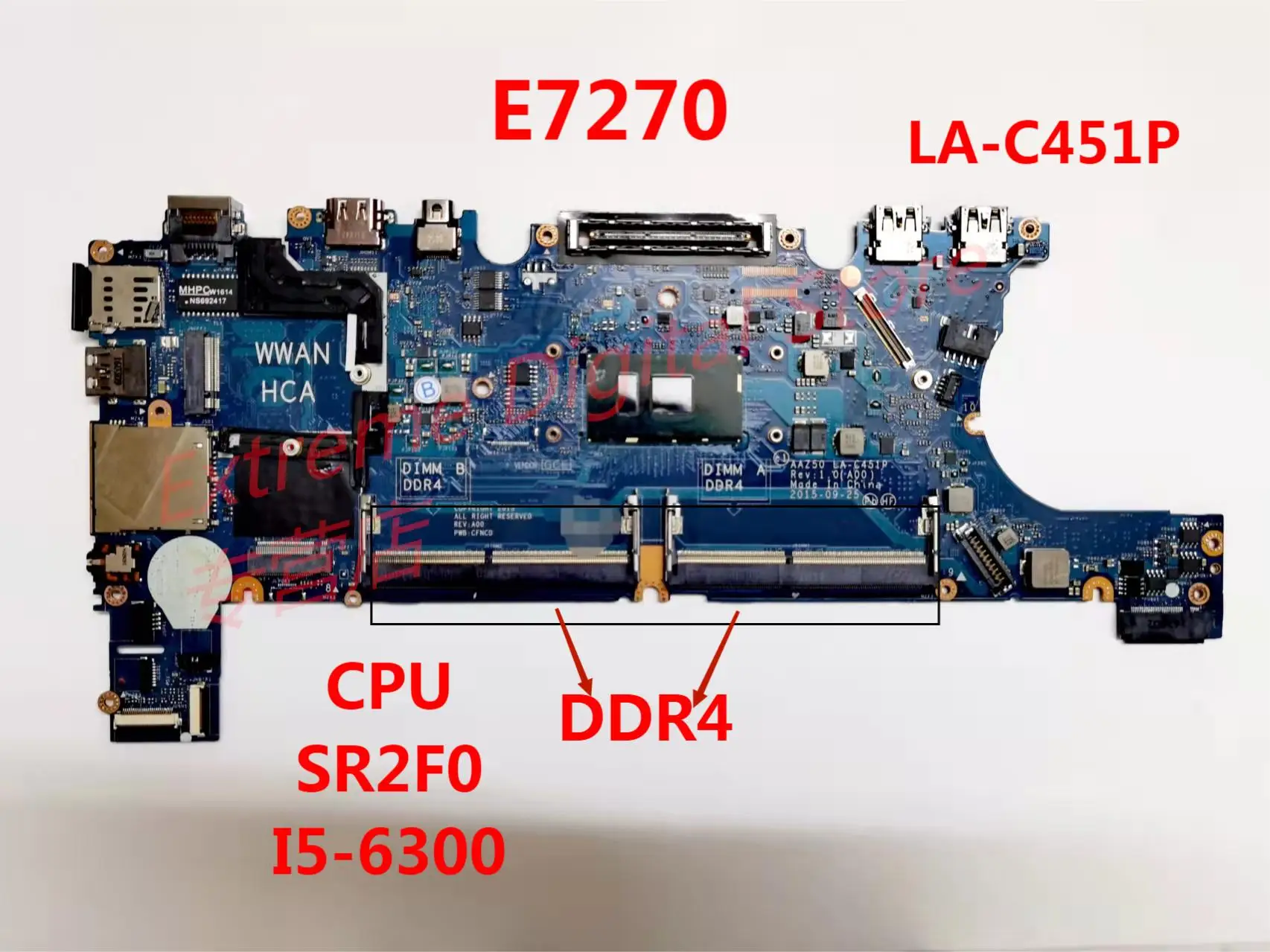 LA-C451P is applicable For Dell notebook computer E7270. CPU is I5 ...