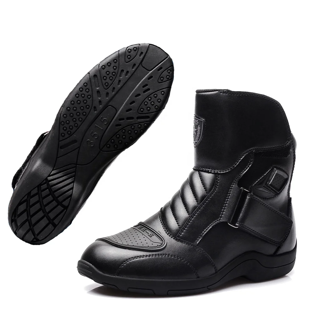 for-PU-Leather-Motorcycle-Racing-Boots-Mid-Calf-Ankle-Protective-Gears ...