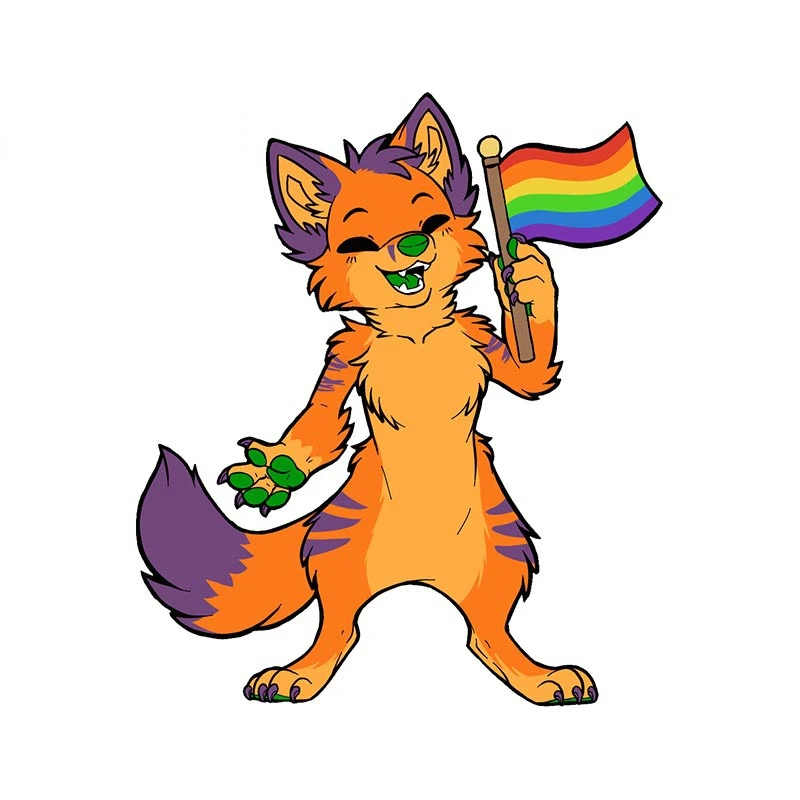 Sunscreen-Fox-Furry-Vinyl-Car-Stickers-Cartoon-Decals-Waterproof ...