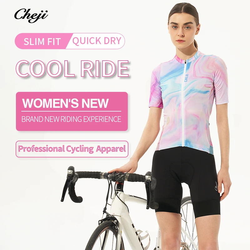Cheji-Cycling-Clothing-for-Women-Short-Sleeve-Top-Bicycles-Cycling ...