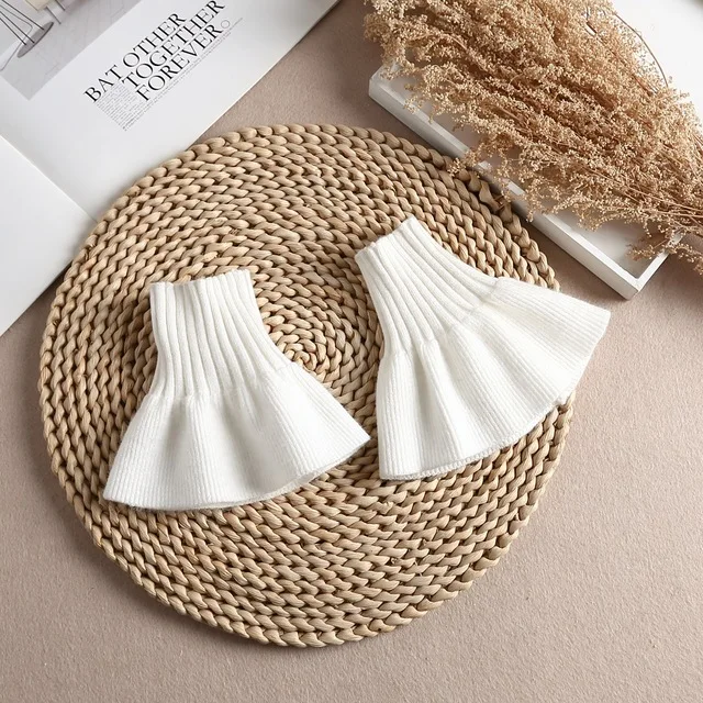 Women Detachable Sleeve Fake Cuffs Female Lace Thin Pleated Flare ...