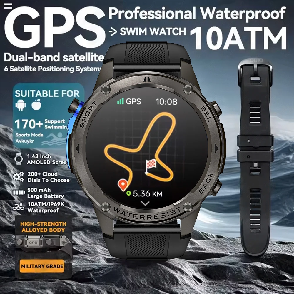 2025 New GPS 10ATM Waterproof Built in Compass Barometric Altemeter 6 ...