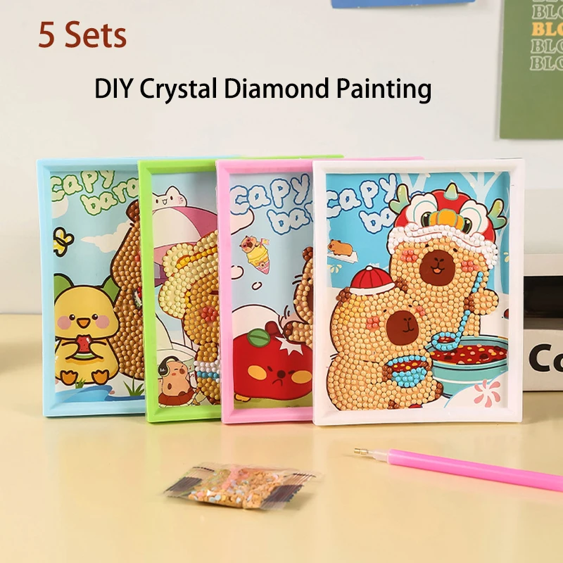 5Pcs Cute Animal Capybara DIY 5D Crystal Diamond Painting Sticker ...