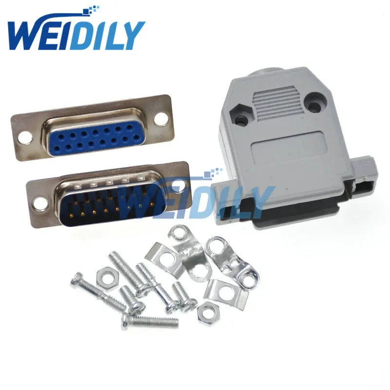 5PCS-DB15-15-Pin-Female-Male-Solder-Type-Adapter-Connectors-Connector ...