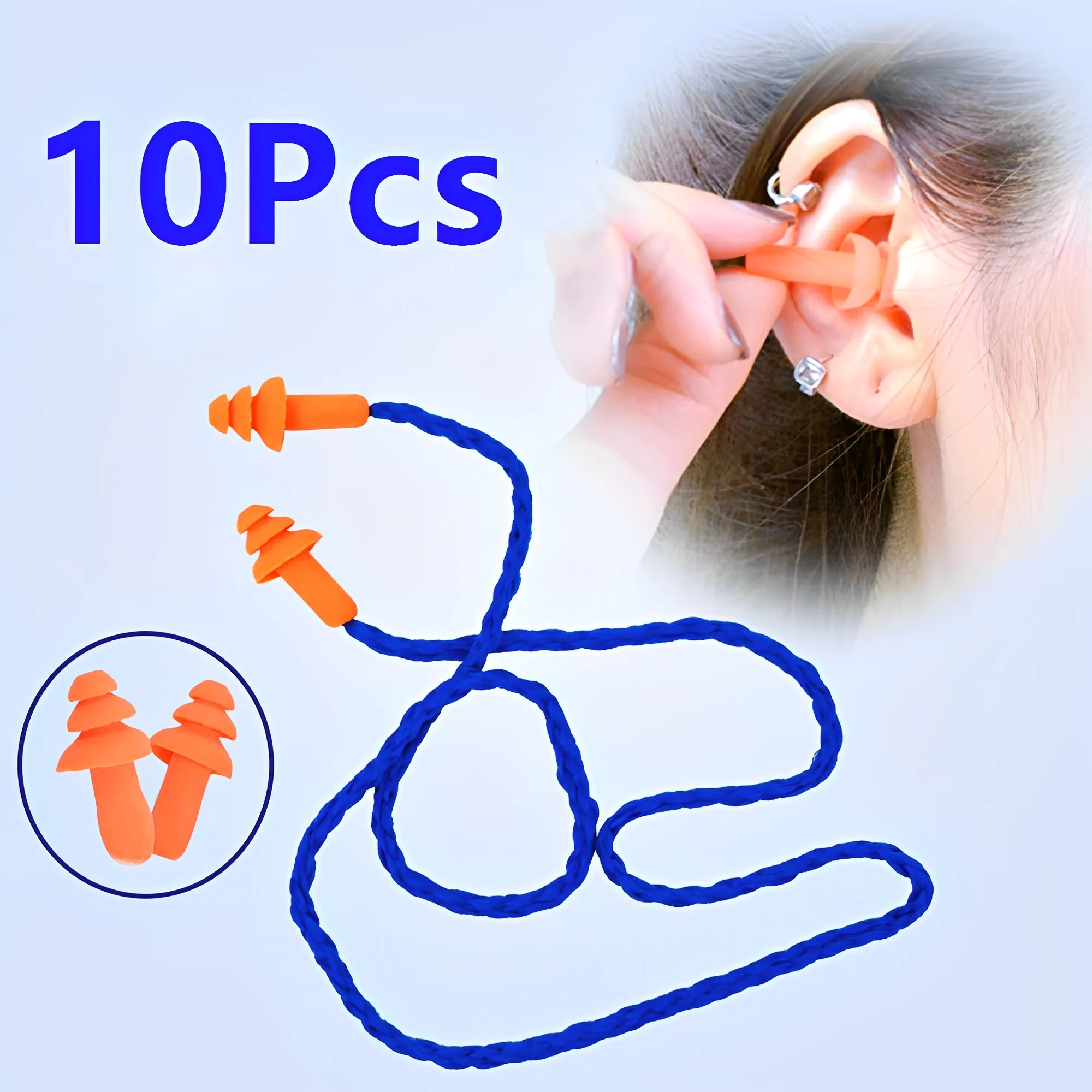10Pcs-Soft-Silicone-Corded-Ear-Plug-Protector-Ear-Hearing-Protection ...