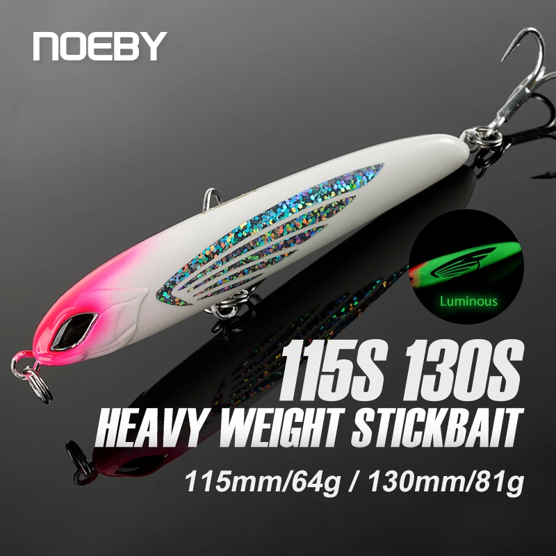 Noeby Stickbait Sinking Pencil Fishing Lure 115mm 64g 130mm 81g Long ...