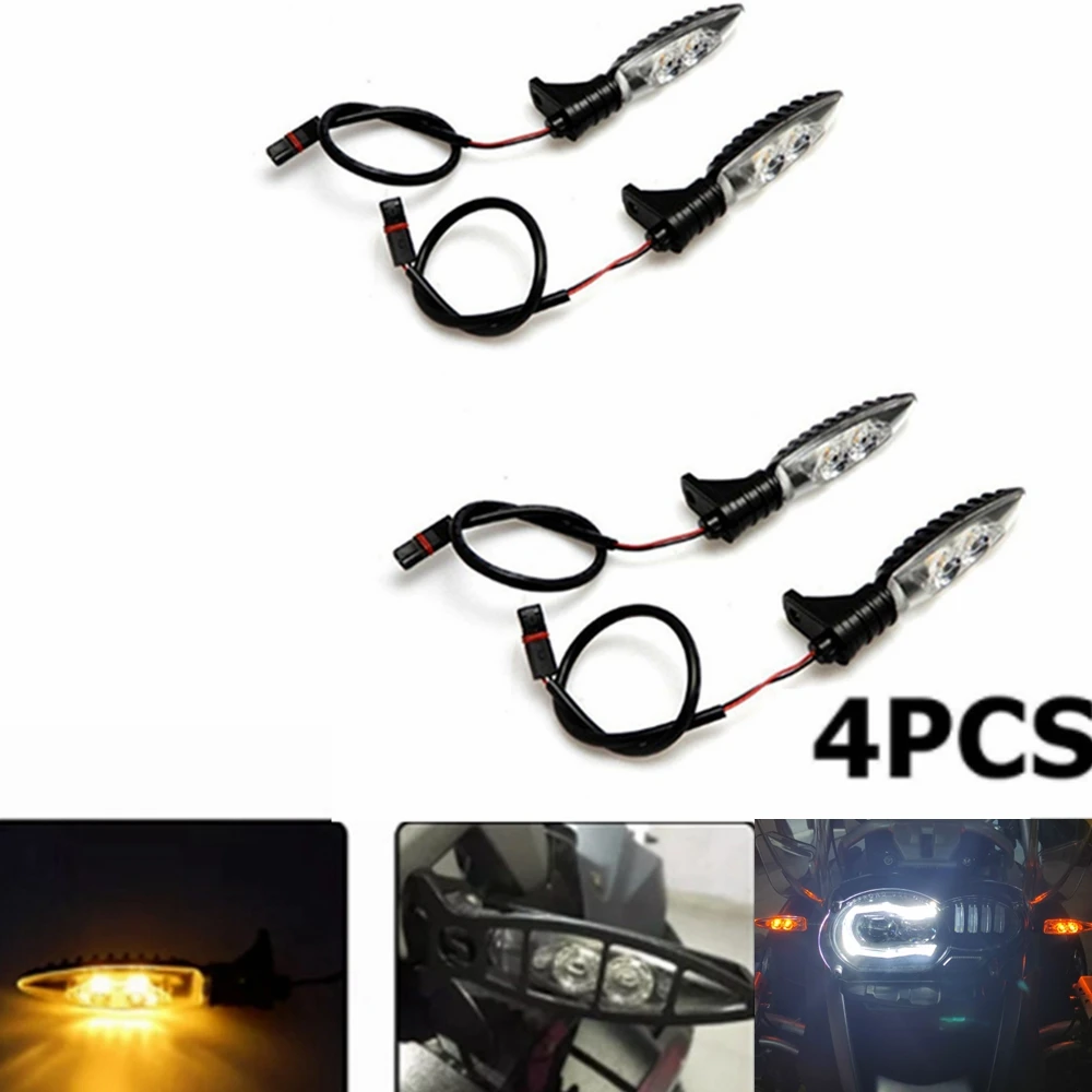 2/4pcs 12V Motorcycle Front LED Turn Signal Light Indicator Lamps For ...