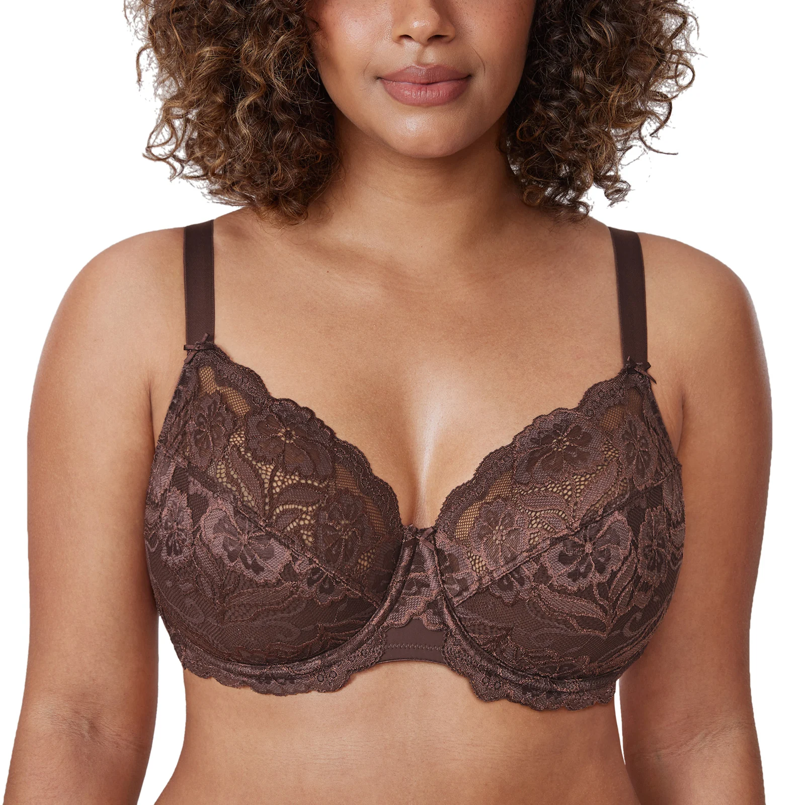 Women S Sexy Plus Size Minimizer Bras Full Coverage Floral Lace