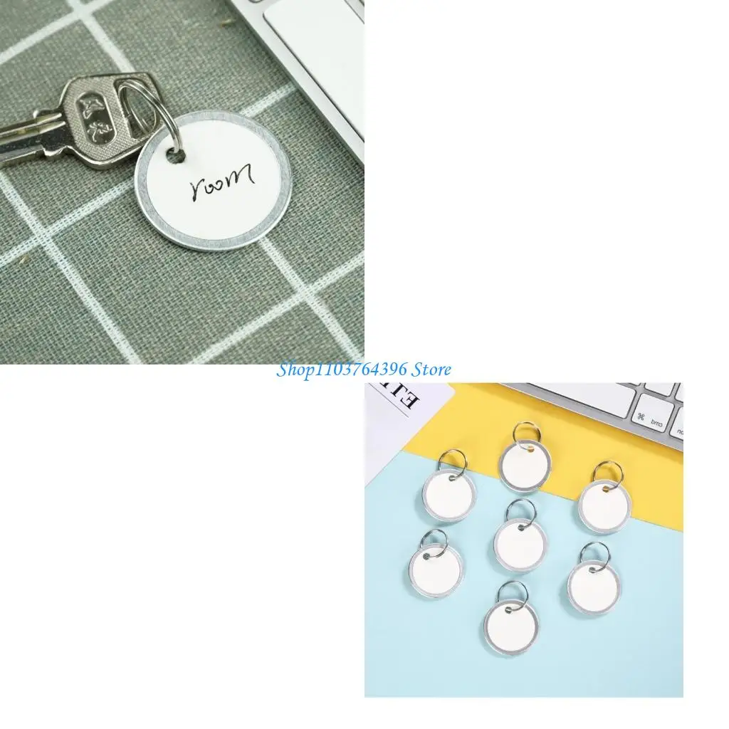 50PCS Metal for Rim Tags for Key Tags Round Paper Tags with Metal Rings ...