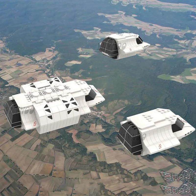 613Pcs-Parts-MOC-Skyfighter-Shuttle-from-V-Visitors-TV-Show-Building ...