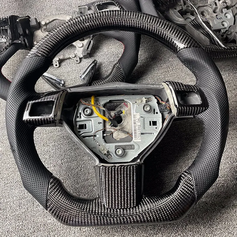 Carbon-Fiber-Leather-Flat-bottom-Steering-wheel-For-VAUXHALL-OPEL-ASTRA ...
