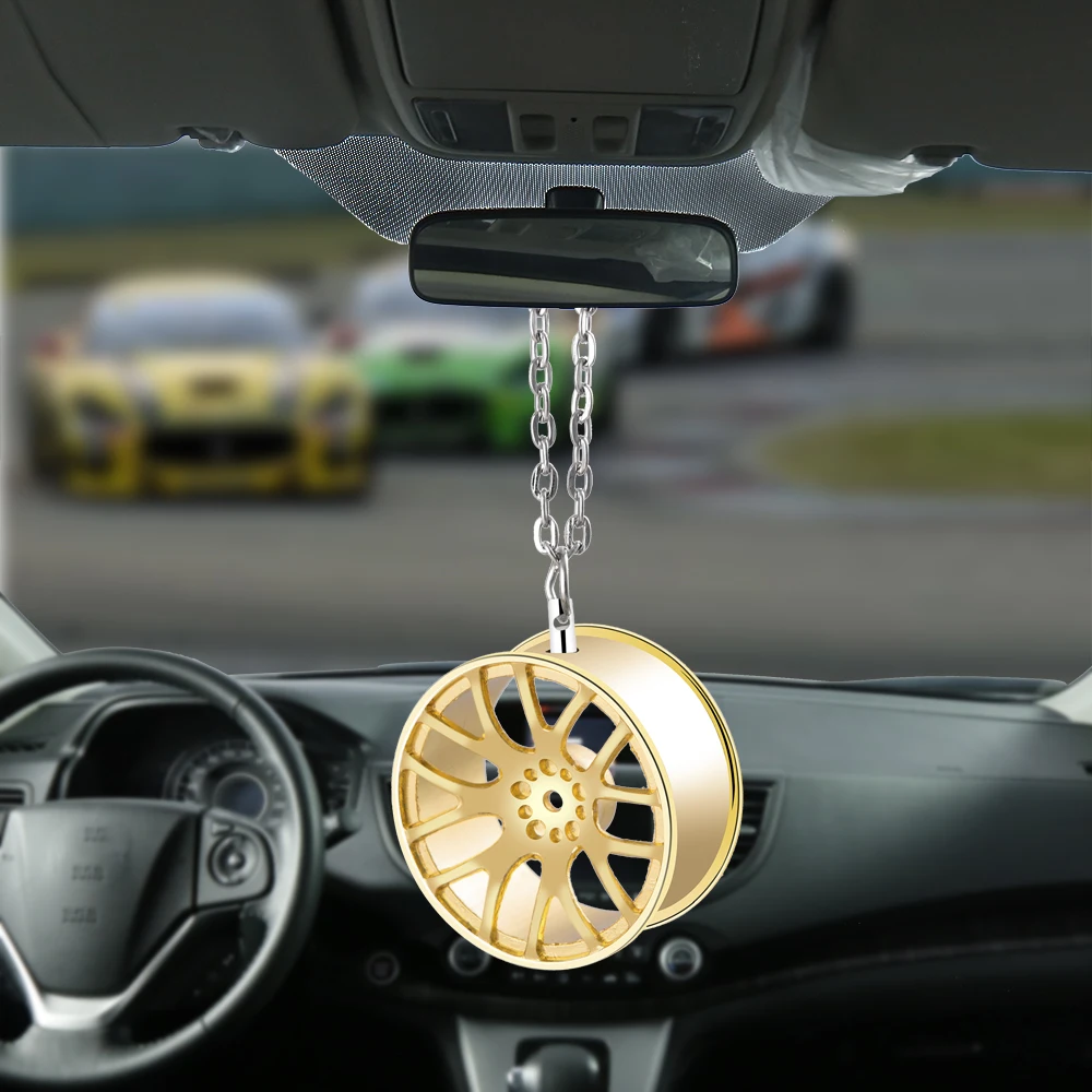 Car Ornaments Metal Wheel Automobile tire Hanging Hip-hop Auto Interior ...