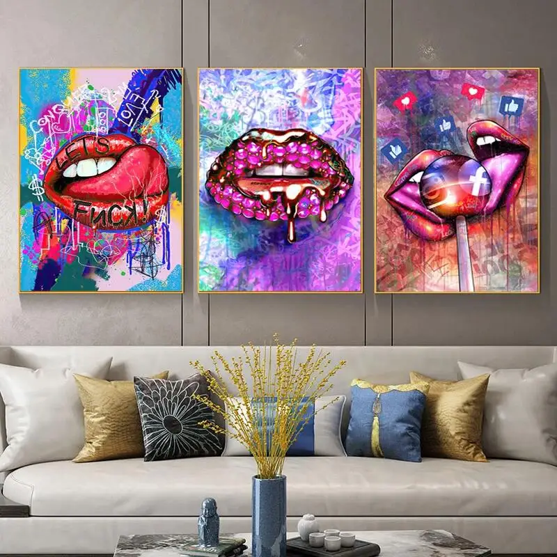 Street-Graffiti-Art-Girl-Sexy-Lips-Full-Square-Round-Drill-5d-Diamond ...