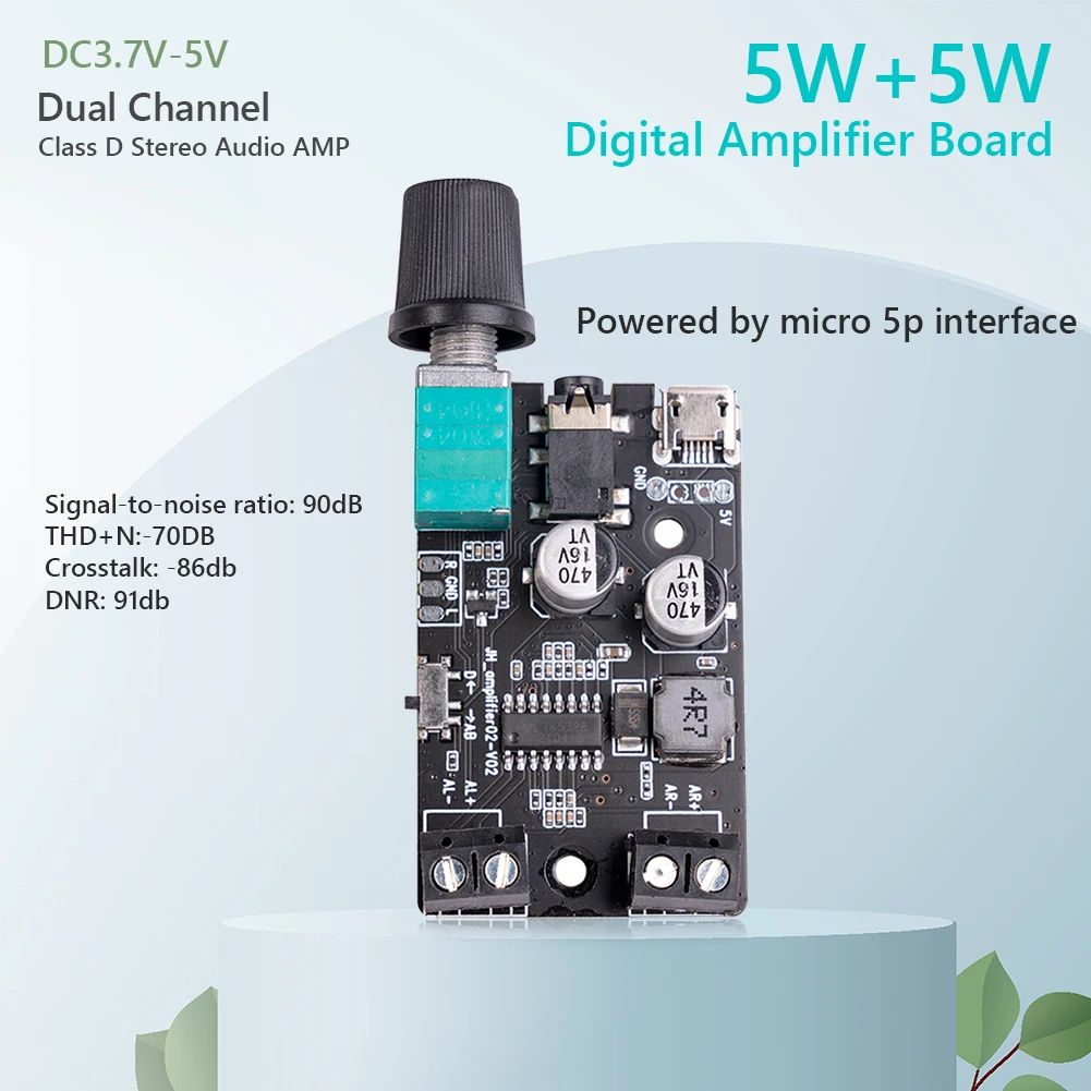2x5W-Digital-Power-Amplifier-Board-AUX-Speaker-DC-5V-Dual-Channel ...