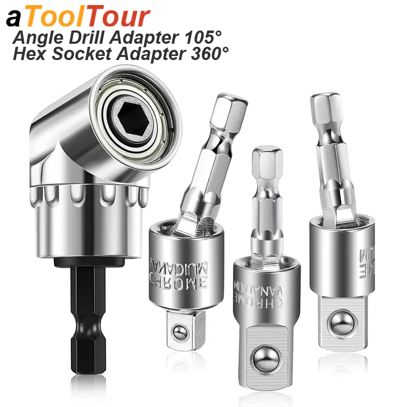 Angle-Drill-Chuck-105-Degree-Attachment-Hex-Socket-Adapter-Extension ...