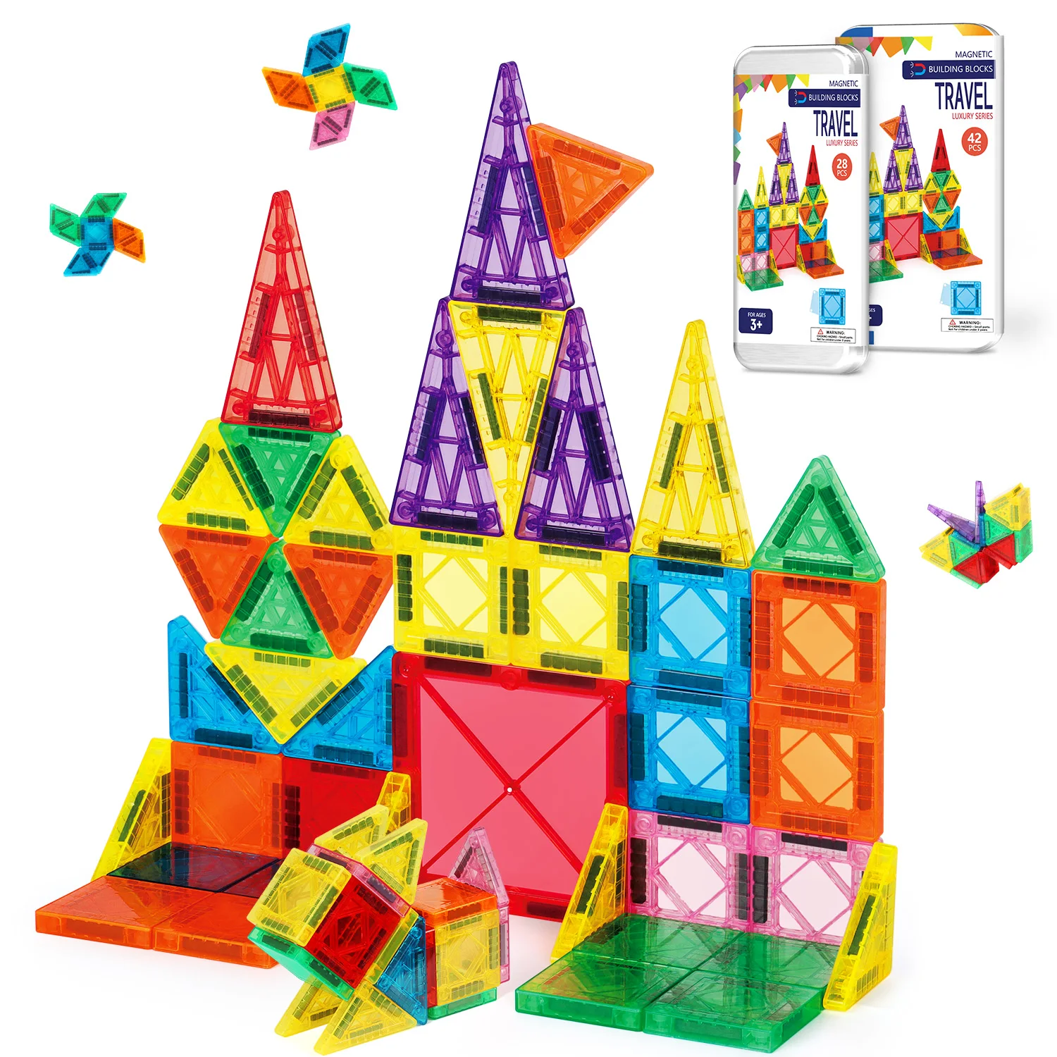 Mini Magnetic Building Block Toys, Magnetic Plates, Portable Children's ...