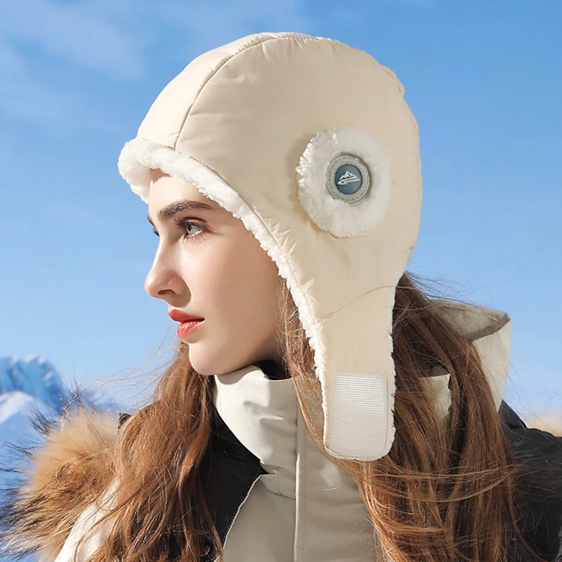 New-Windproof-Earflap-Hat-Down-Fabric-Warm-Ear-Protection-Fur-Hat-for ...