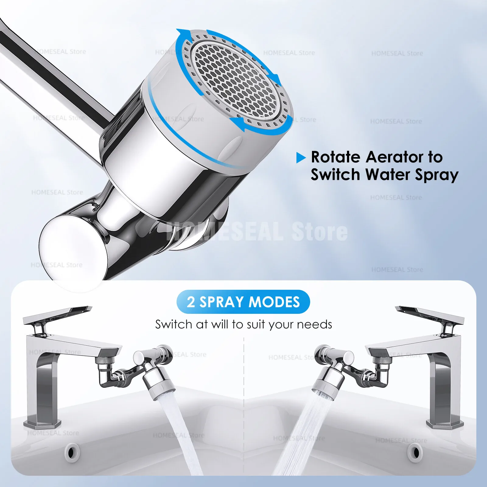 1080° Rotation Extender Faucet Aerator Robotic Arm Plastic Splash for ...