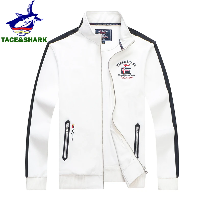 TACE-SHARK-Fashion-Brand-Shark-Solid-Color-Embroidery-Jackets-Zipper ...