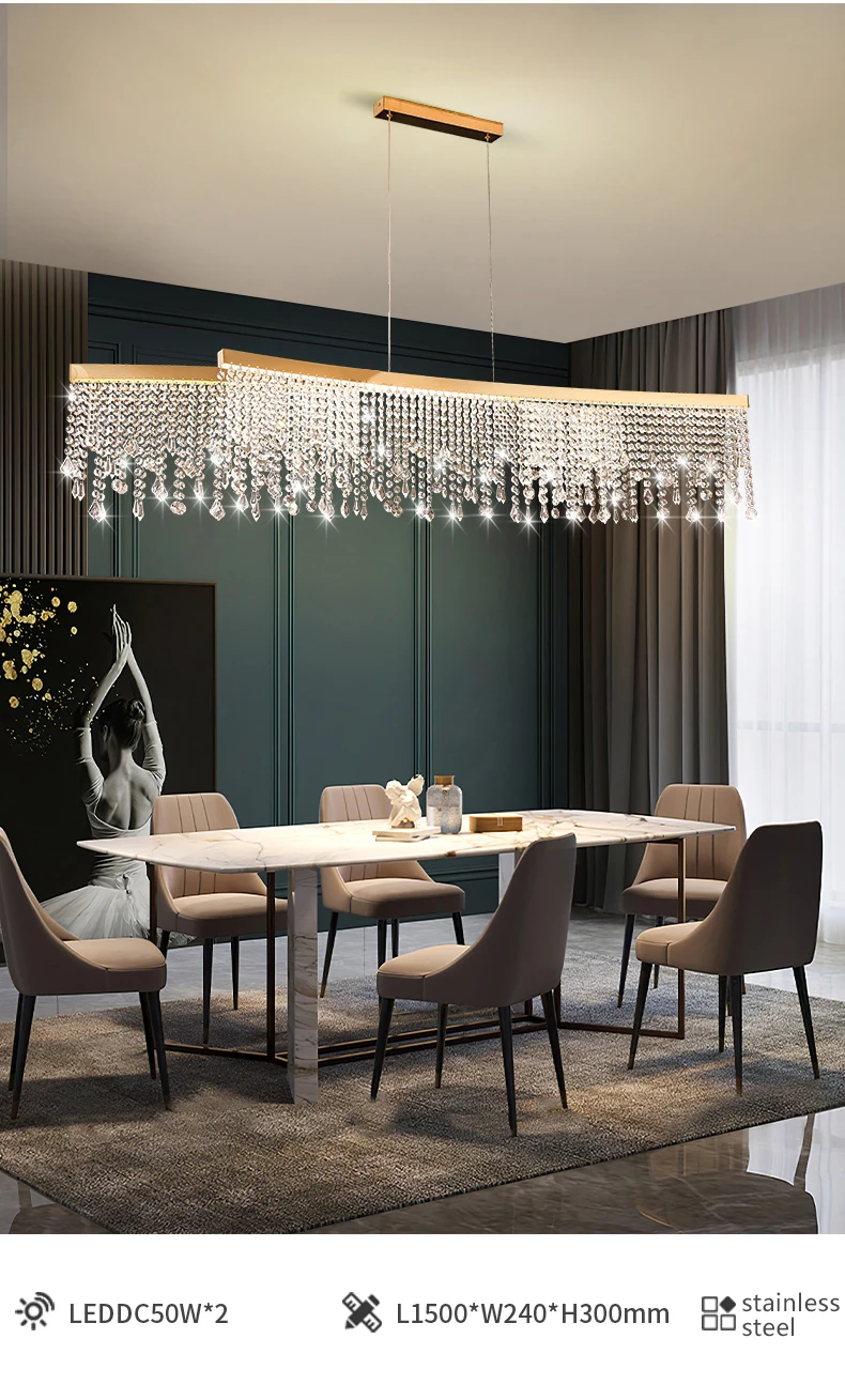 Modern Luster Pendant Light Crystal Chandelier Luxury Lamps