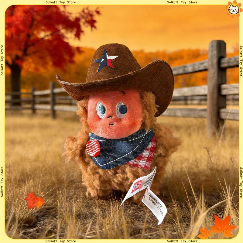Cowboy Suit Clothes For Mini Labubu Twinkle Doll Plaid Bib Goggles ...